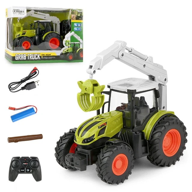 RC TRACTOR TOY 1:24 Scale With Gripping Arm Remote Control Farm Vehicle ...