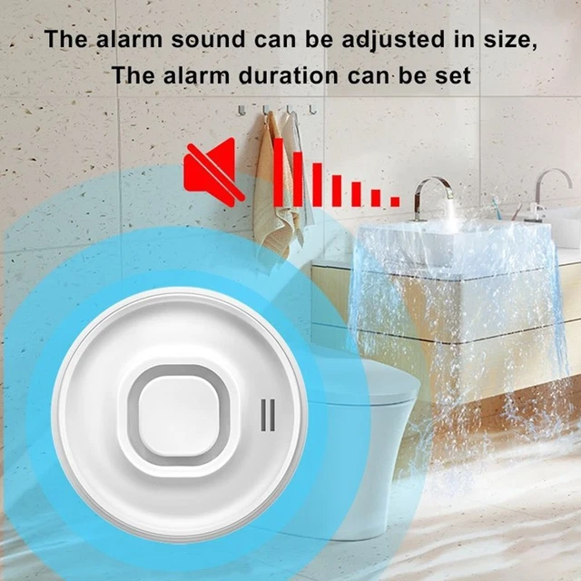 WIFI WATER LEAK Detector 100dB High-Decibel Alarm Remote Real-Time ...