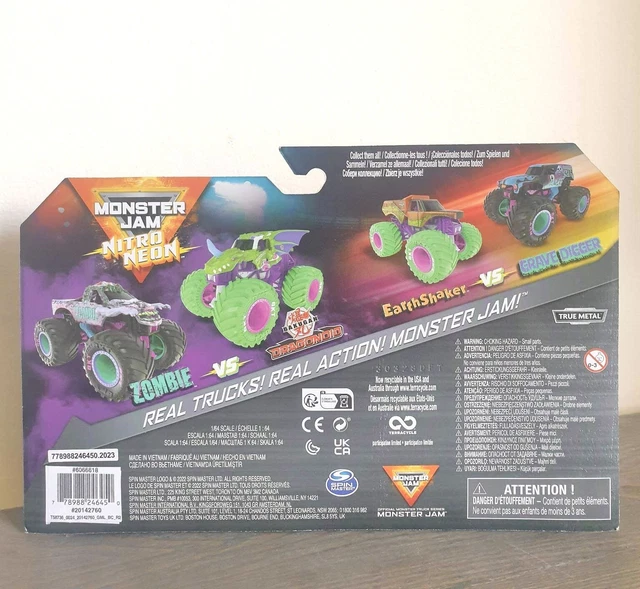 MONSTER JAM NITRO Neon Zombie Vs Bakugan Dragonoid 2 Pack Brand New ...