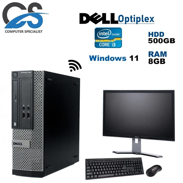 WINDOWS 11 VOLL DELL/HP COMPUTER DESKTOP TOWER PC INTEL i3 8GB 500GB ...