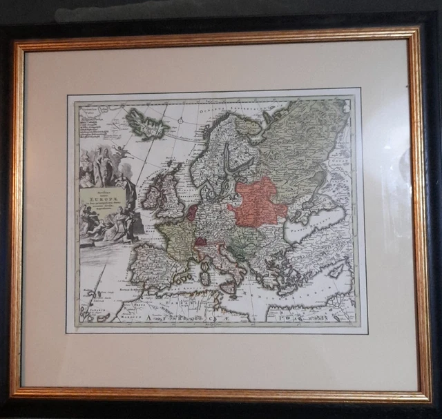EUROPEAN CONTINENT 1720 Johann Baptist Homann Antique Map £150.00 ...