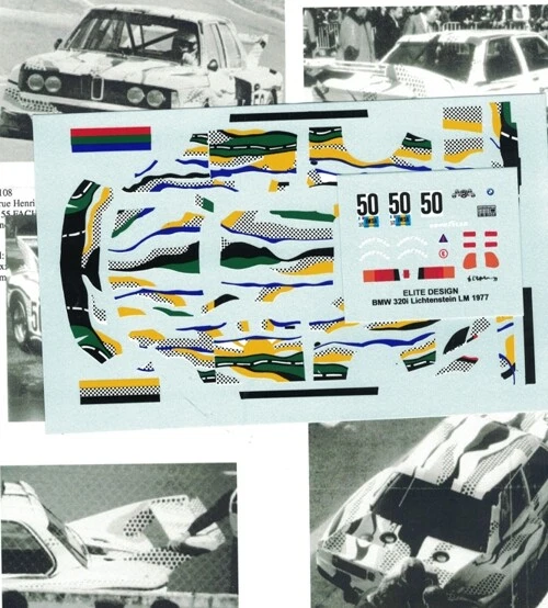 DECAL 1/43 BMW 320i Gr.5 "ROY LICHTENSTEIN" 24h Le Mans 1977 ...