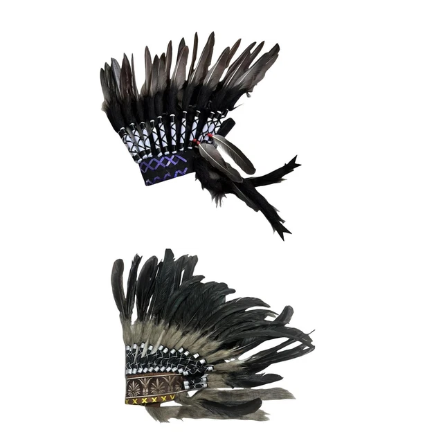 INDIAN INSPIRED FEATHER Headdress American Chief Indian Hat for Show ...
