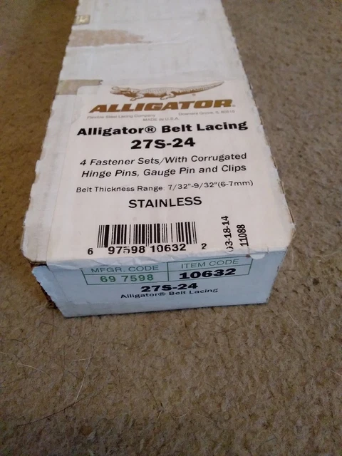 NEW 27S-24 ALLIGATOR Conveyor Belt Lacing FLEXCO Box of 4 Sets 24 Inch ...