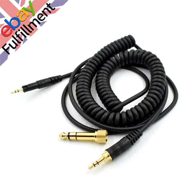 REPLACEMENT UPGRADE AUDIO Spring Cable Black For ATH-M40x & ATH-M50X ...