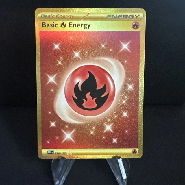 POKÉMON TCG BASIC Fire Energy SV03: Obsidian Flames 230/197 Holo Hyper ...