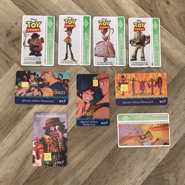 RARE COLLECTION OF Disney Toy Story Aladdin Hercules Phone Cards 90s ...