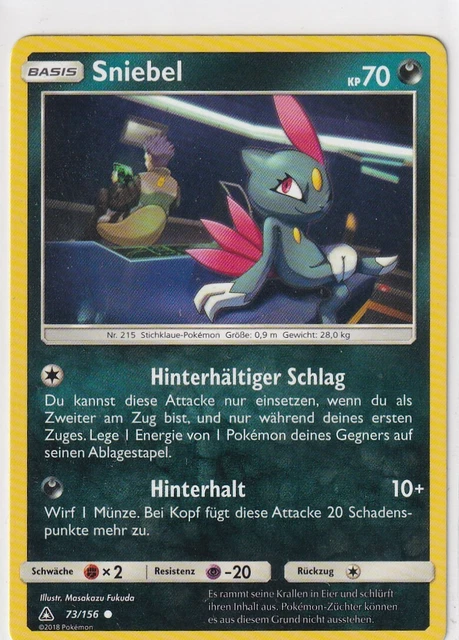 POKEMON CARTE TRADING Card Ultra-Prisma Numéro 73/156 Sniebel Allemand ...