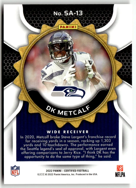 PANINI 2022 CONTENDERS NFL No. SA-13 DK Metcalf Sello De Aprobación ...