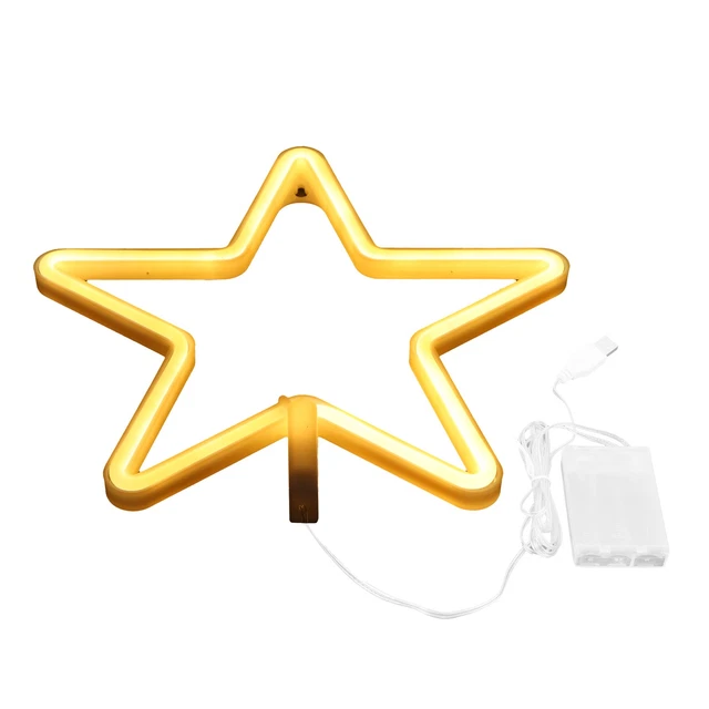 WARM COLOR STAR Shape LED Light Neon Sign Neon Light For Birthday Party ...