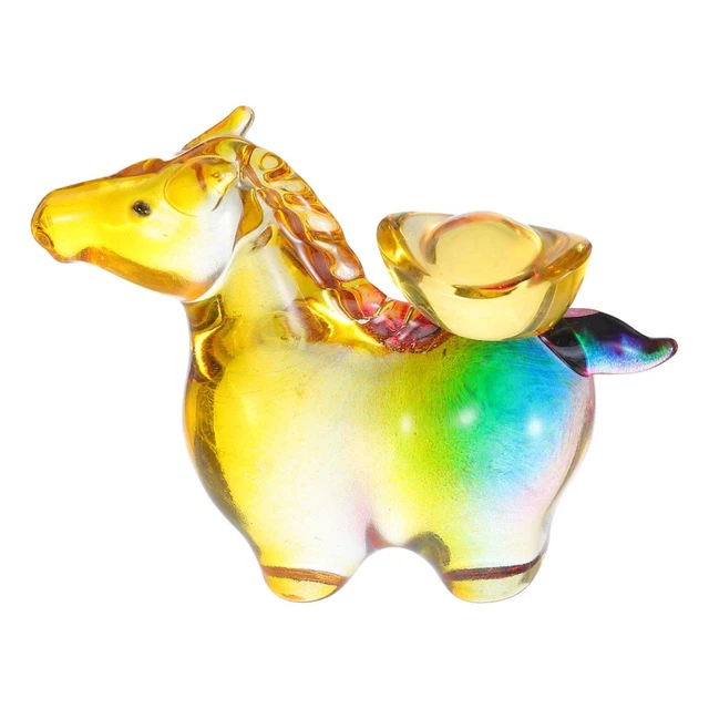 HORSE FIGURINE CHINESE New Year Decoration 2026 Glass Zodiac Animal ...