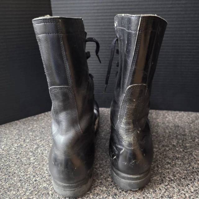 US MILITARY ISSUE Leather Combat Boots Mens 10.5 Wide 1961 Vietnam Era ...