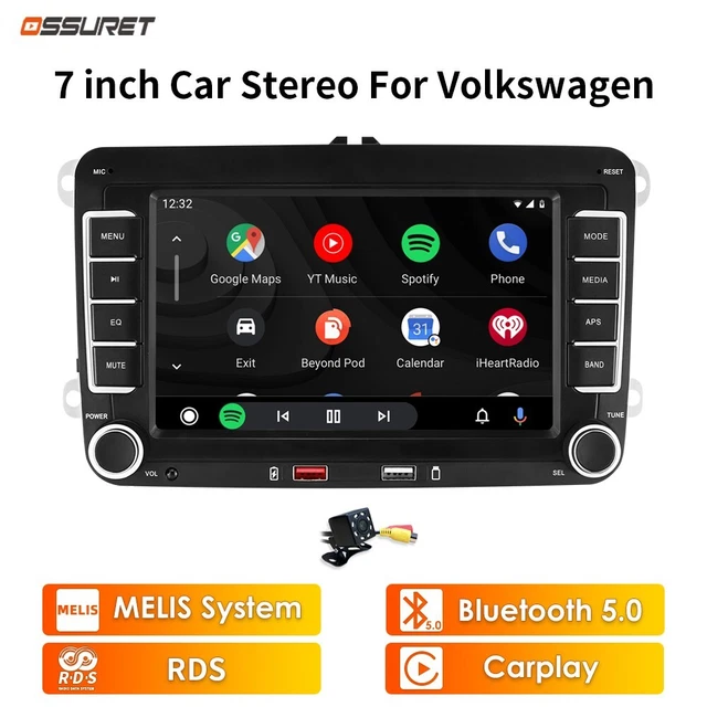 BLUETOOTH CAR STEREO Radio GPS Head Unit CarPlay For VW Jetta MK5/6 GTI ...