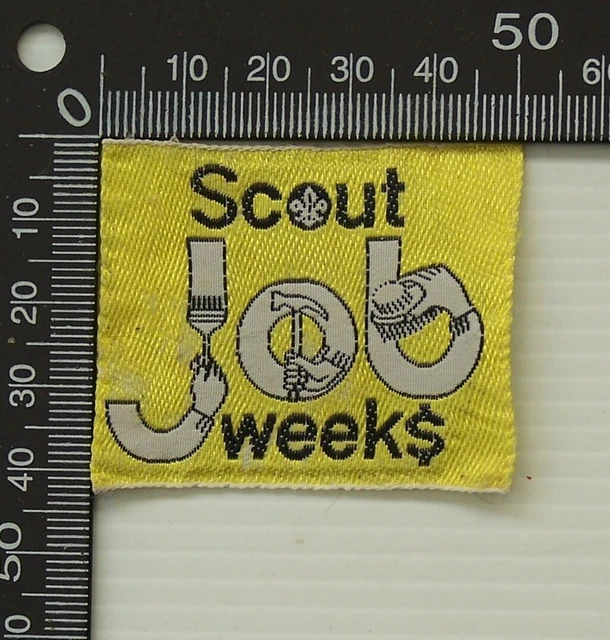 VINTAGE BOY SCOUTS Australia Job Week Embroidered Patch Woven Cloth Sew ...