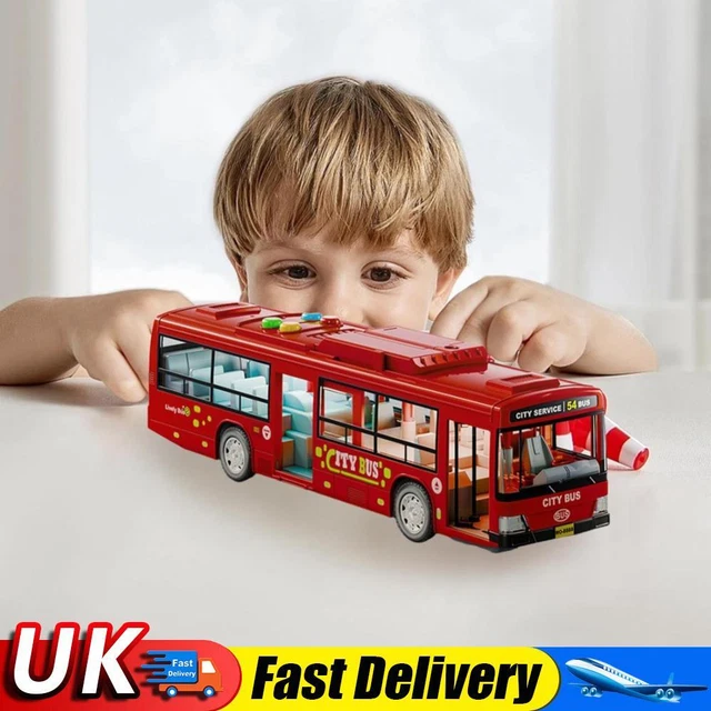ELECTRIC CITY BUS Toy Openable Door School Bus Toy for Boys Girls (Red ...