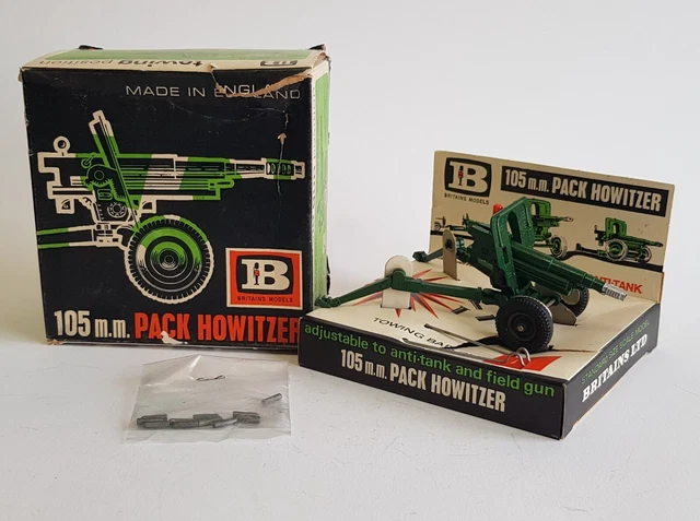BRITAINS MODELS NO. 9724, 105mm Pack Howitzer with Shells, - Nr. Mint ...