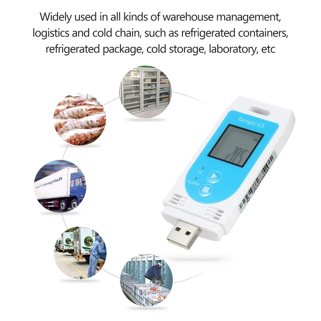 USB TEMPERATURE HUMIDITY Data Logger Reusable RH TEMP Datalogger ...