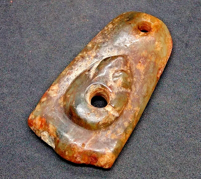 ANCIENT ANCIENT JADE Carved Sacred Eagle Ax Sculpture Hongshan Culture ...