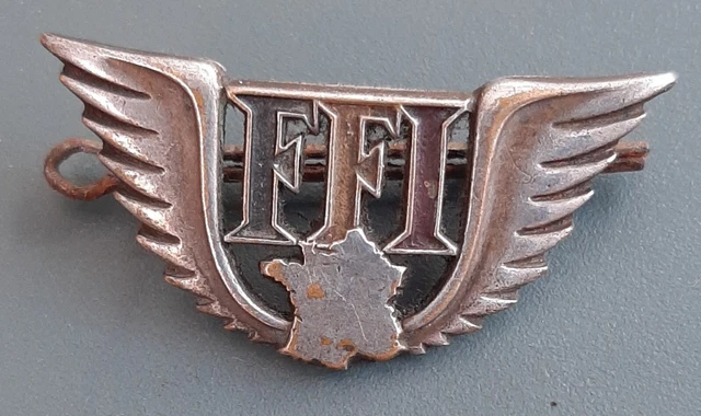 WW2 INSIGNE FFI numéroté 1944 France Maquis Résistance ORIGINAL BADGE ...