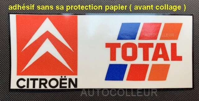 ADHÉSIF STICKER & CITROËN TOTAL années 80 & 90 " pour vitre arrière 2CV ...