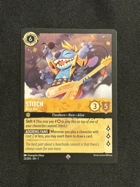 DISNEY LORCANA STITCH Rockstar Super Rare 23/204 Non-Foil NM EUR 5,56 ...