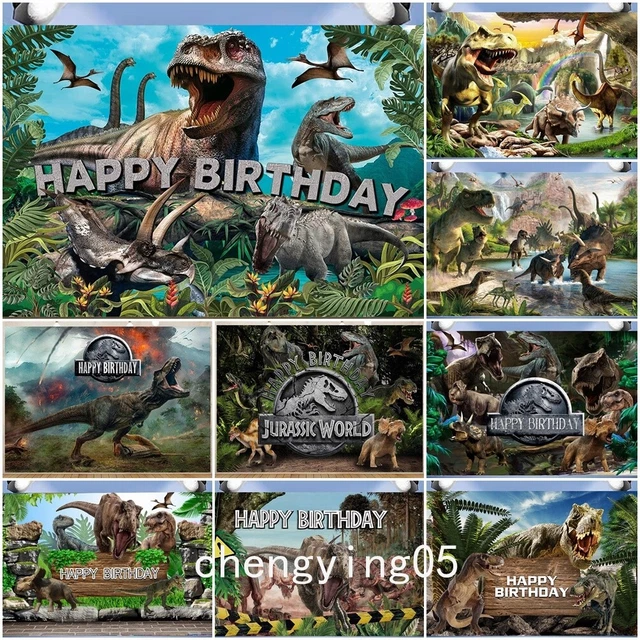 3D JURASSIC WORLD Dinosaur Birthday Backdrop Banner Background Party ...