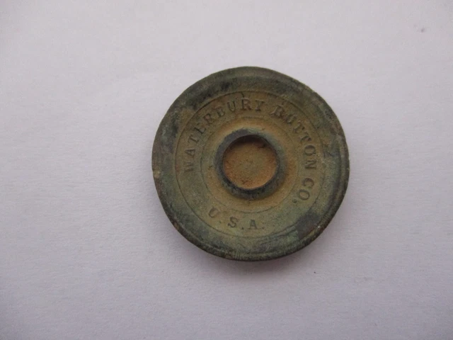 ANCIEN BOUTON UNIFORME MILITAIRE BLASON LION WATERBURY BUTTON.CO U.S.A ...