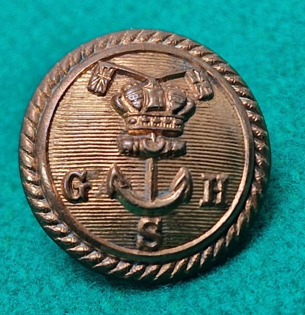 RARE ANTIQUE WW1 GHS Government Service Merchant Navy Uniform Button JR ...