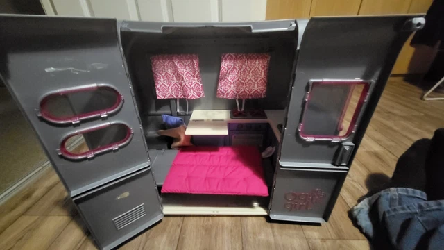 OUR GENERATION GREY Pink Caravan Camper Van OG Girl £15.00 - PicClick UK