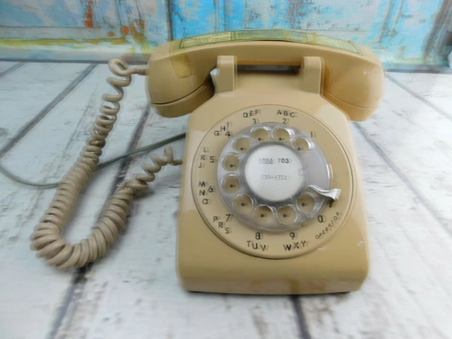VTG UTS ORIGINAL Landline Beige/Tan Telephone Rotary Phone Decor Home ...
