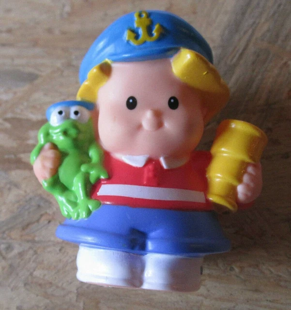 FISHER PRICE LITTLE People Eddie Eddy & Frog Boat ship captain sea ...