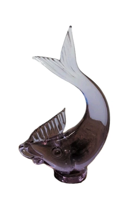 VINTAGE MURANO NEODYMIUM alexandrite Purple glass fish Sculpture Figure ...