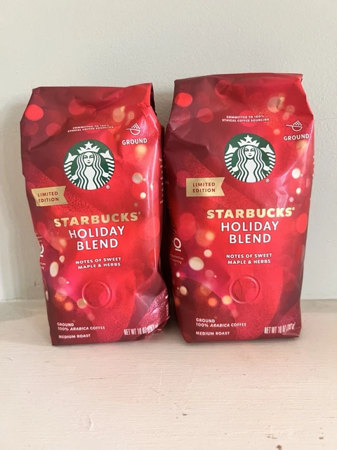 STARBUCKS HOLIDAY BLEND Ground Coffee Medium Roast 10 oz 2 Pack New ...