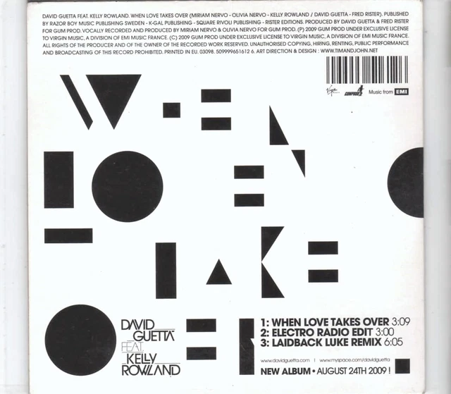 DAVID GUETTA FEAT. Kelly Rowland - When Love Takes Over - CDS - 2009 ...