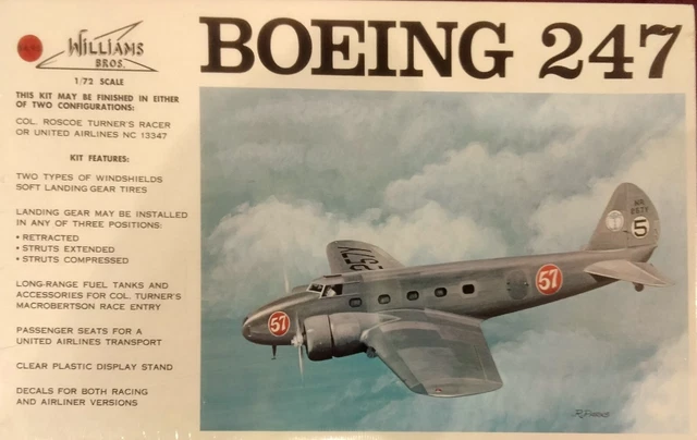 WILLIAMS BROS 1:72 Boeing 247 Airliner Model Kit #72-247 *BNISB* $66.48 ...