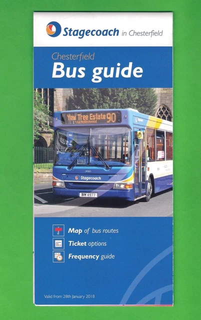 STAGECOACH YORKSHIRE BUS Map & Frequency Guide ~ Chesterfield - January ...