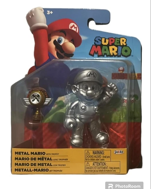 SUPER MARIO RARE Nintendo Metal Mario With Mario Kart Trophy Jakks 4 ...