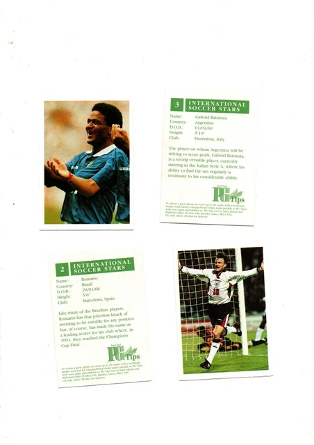 2 PG TIPS INTERNATIONAL SOCCER STARS FULL SETS L20 CARDS EACH SET DIF ...