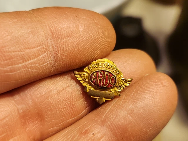 ANTIQUE ARDC RACE Driver Advertising Pin AMERICAN RACING DRIVERS CLUB ...