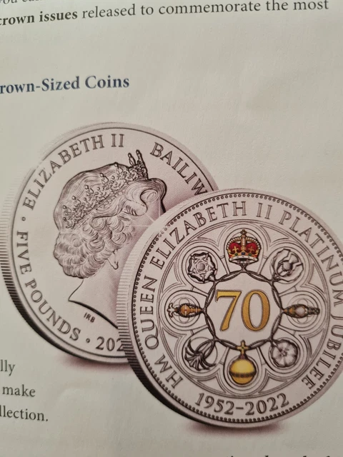 QUEEN ELIZABETH II. Platin Jubiläum 70 Jahre 1952-2022 £5 unc Münze EUR ...