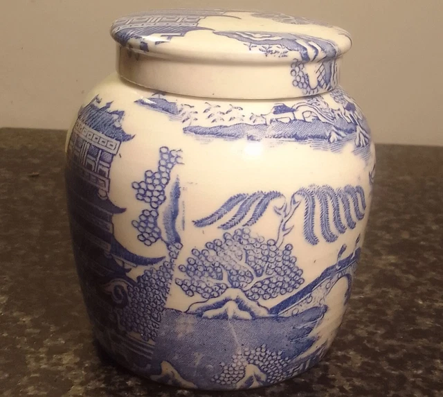 ANTIQUE CETEM WARE Maling Newcastle pottery blue white willow pattern ...