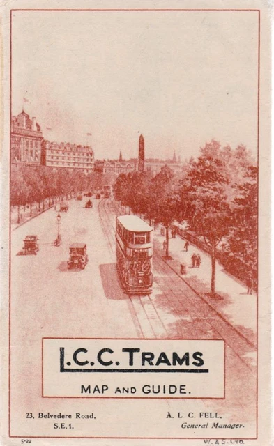LONDON LCC TRAMS Map May 1922 £9.99 - PicClick UK