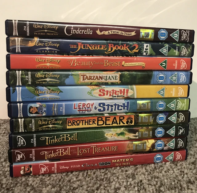DISNEY SEQUELS DVD Bundle X 10 - Cars Cinderella Jungle Book Stitch ...
