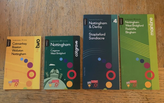 TRENT BARTON: 4 x bus timetables Nottingham routes: Apr 2023 issues EUR ...