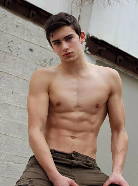 Shirtless Muscular Male Hunk Beefcake Smooth Muscular Body Shot Photo