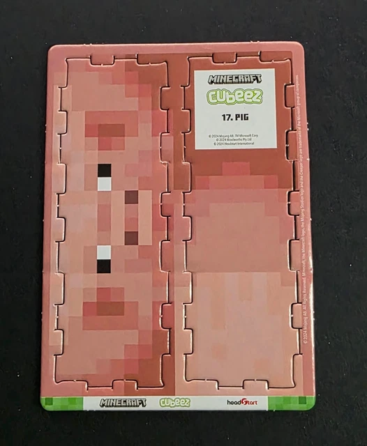 WOOLWORTHS 2025 MINECRAFT Cubeez #17. Pig - Cardboard Mailer $4.99 ...