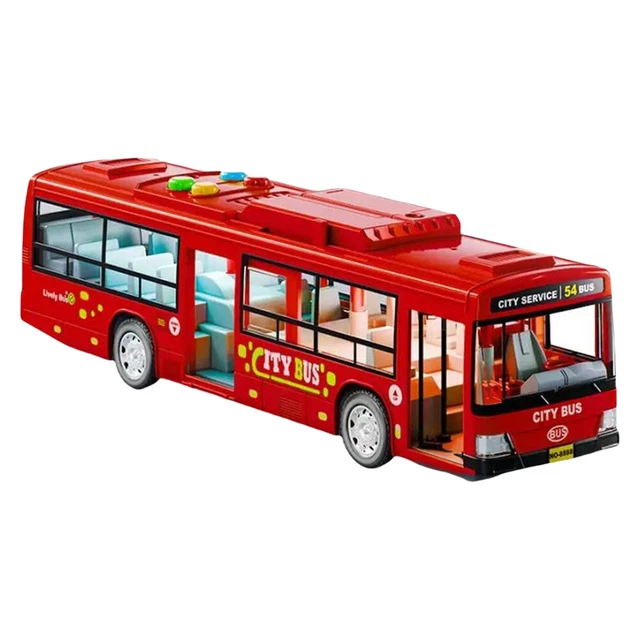 ELECTRIC CITY BUS Toy Openable Door School Bus Toy for Boys Girls (Red ...