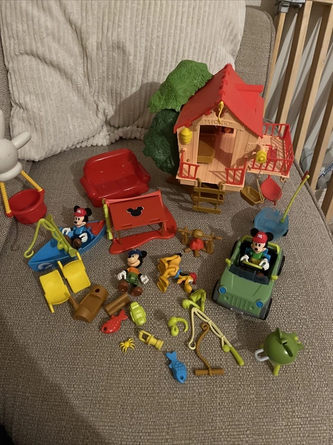 DISNEY MICKEY MOUSE Tree House Adventure Playset Tent And Fishing Car 3 ...