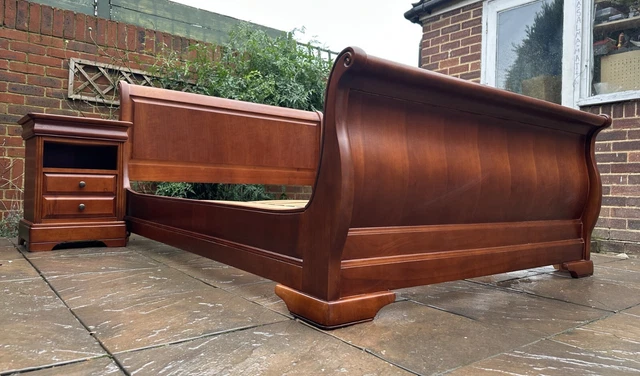 GORGEOUS FRENCH EXIGENCE NF Sleigh Double Bed Frame & Matching Bedside ...