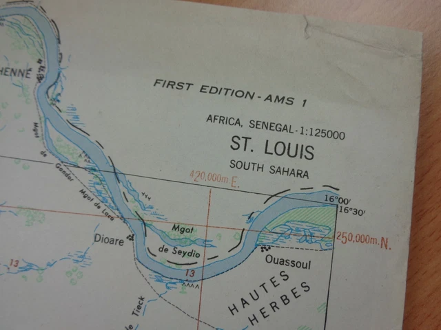 WW2 US ARMY Map of SENEGAL entitled "ST. LOUIS" (WAR & NAVY Department ...